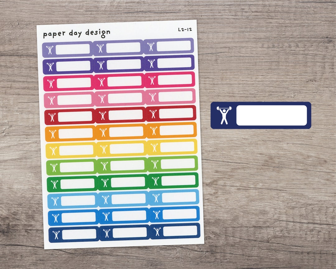 WEIGHTLIFTING WORKOUT Icon Label Planner / Calendar Stickers [L2-12] - Etsy