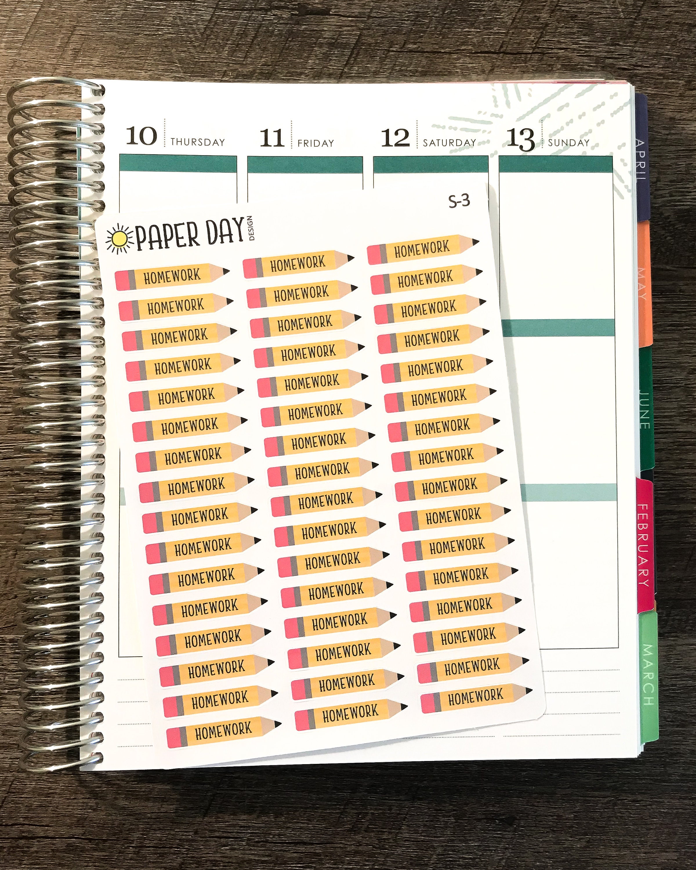 VOCABULARY Pencil Label Stickers for Planners or Calendars - Etsy UK