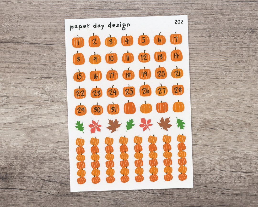 Fall Pumpkin Date Covers and Checklist Stickers for Planners or ...