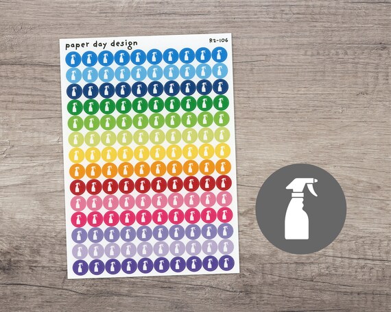 SPRAY BOTTLE Round Icon Planner / Calendar Stickers R2-106 | Etsy