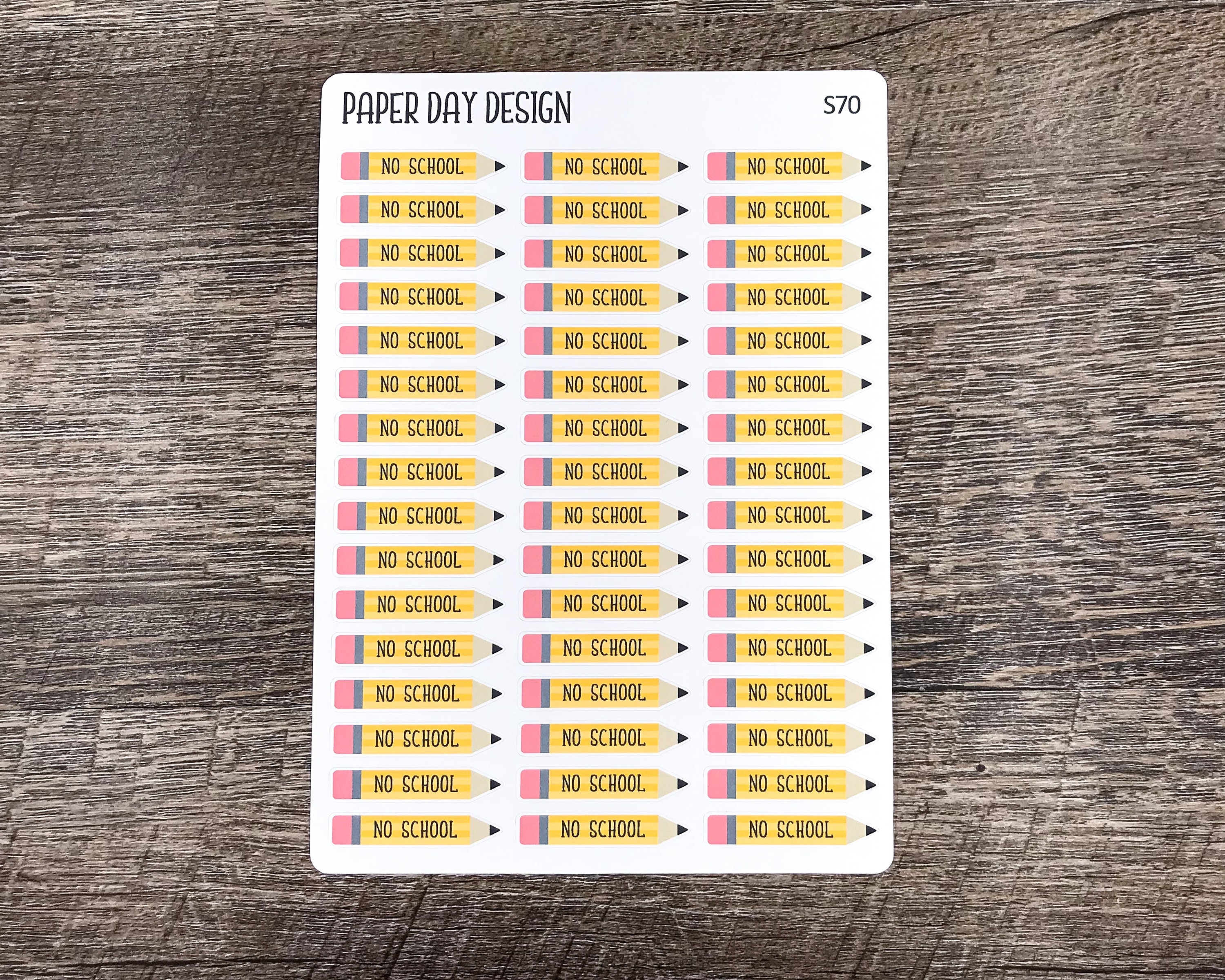 NO SCHOOL Pencil Sticker for Planner Journal or Calendar S70 - Etsy