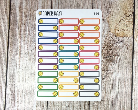 SOFTBALL Label Stickers for Planner or Calendar // S-96 - Etsy