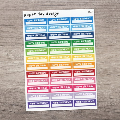 HAPPY BIRTHDAY Label Stickers for Planners or Calendars 297 - Etsy