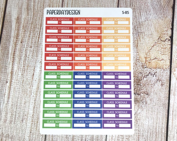 Paper & Party Supplies Paper SCHOOL SCHEDULE Label Sticker for Planner ...