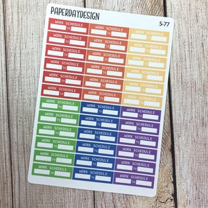 WORK SCHEDULE Label Planner Sticker for Planner or Calendar // S-77 - Etsy