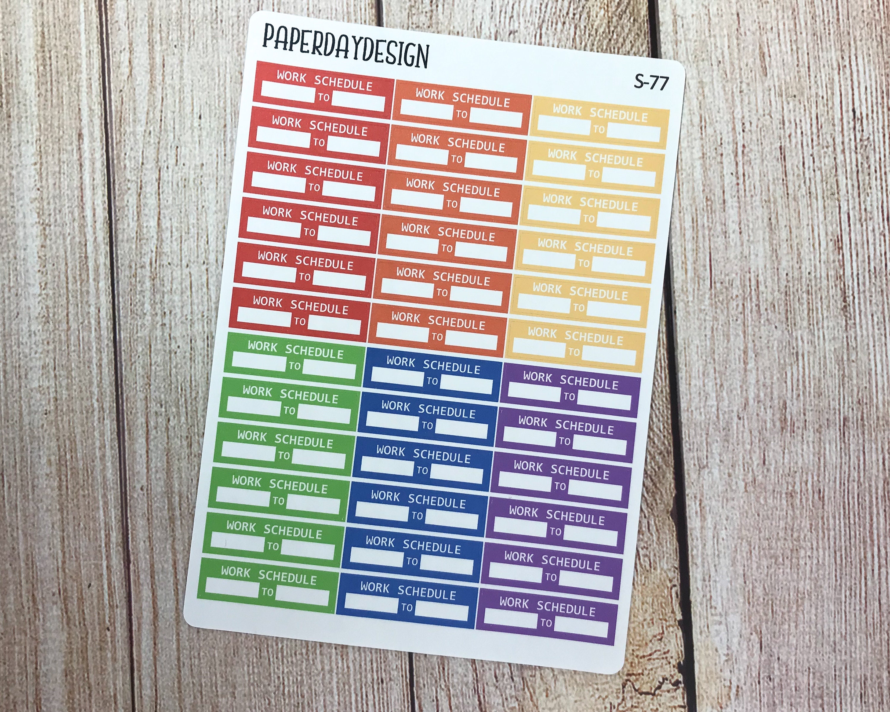 WORK SCHEDULE Label Planner Sticker for Planner or Calendar // - Etsy