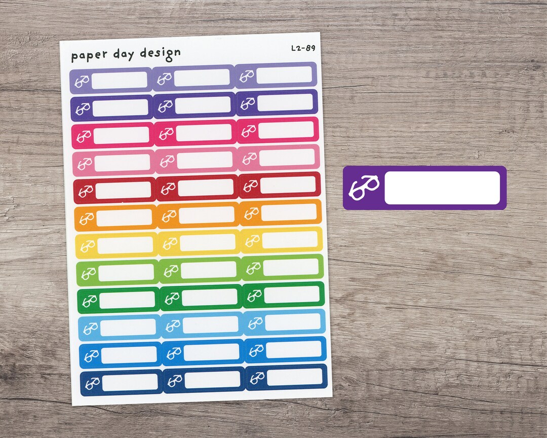 EYEGLASSES Icon Label Planner / Calendar Stickers [L2-89] - Etsy