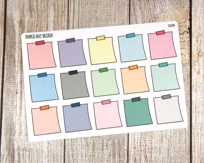 Washi Sticky Note Sticker for Planner or Calendar | Etsy