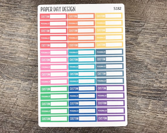 CUSTOM Personalized Skinny Label Stickers for Planner or - Etsy