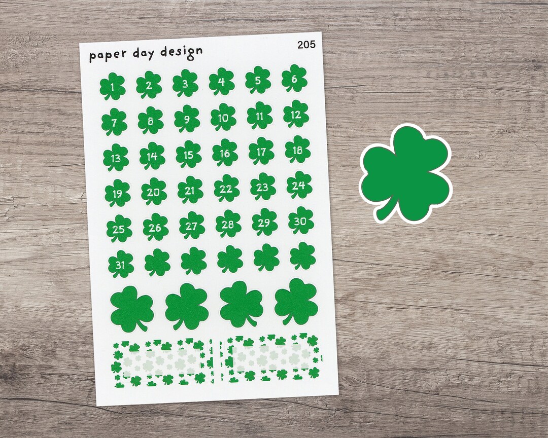 Shamrock Date Covers Planner/calendar Sticker [205] - Etsy