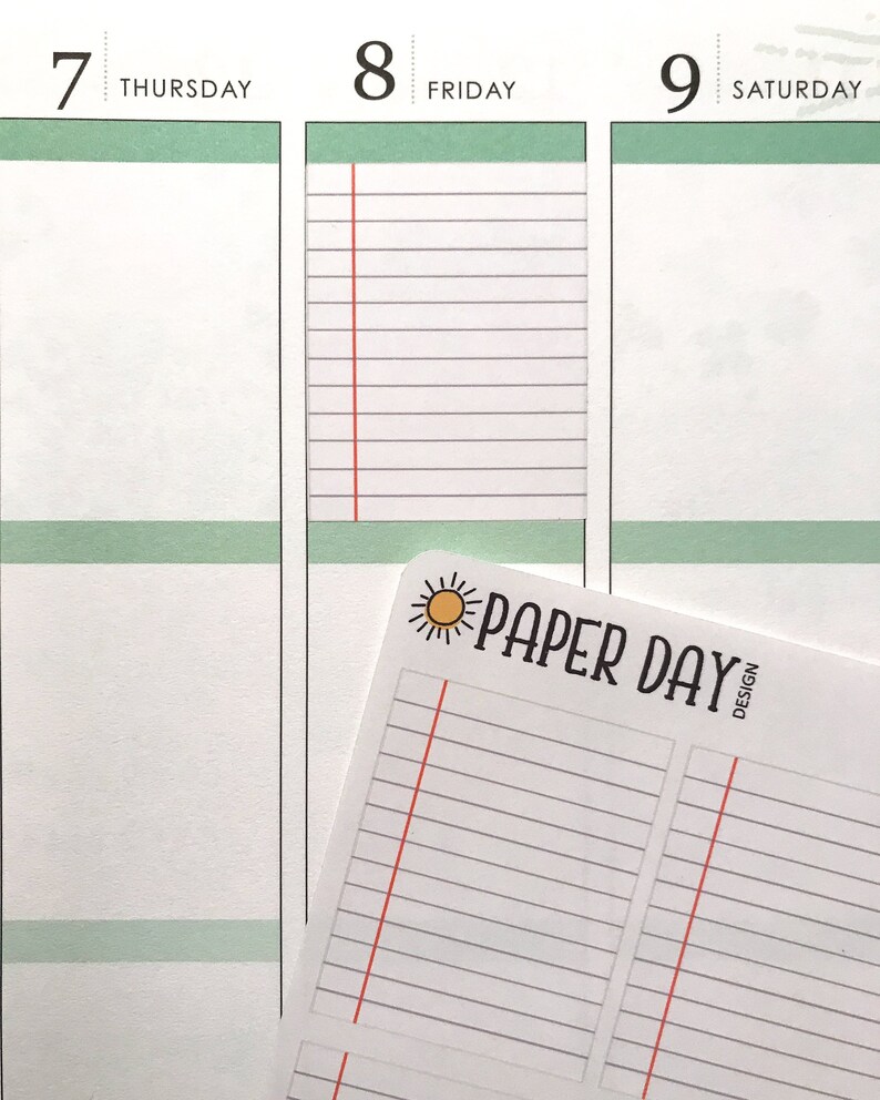 Lined Notebook Paper Full Box Planner Sticker 306 - Etsy