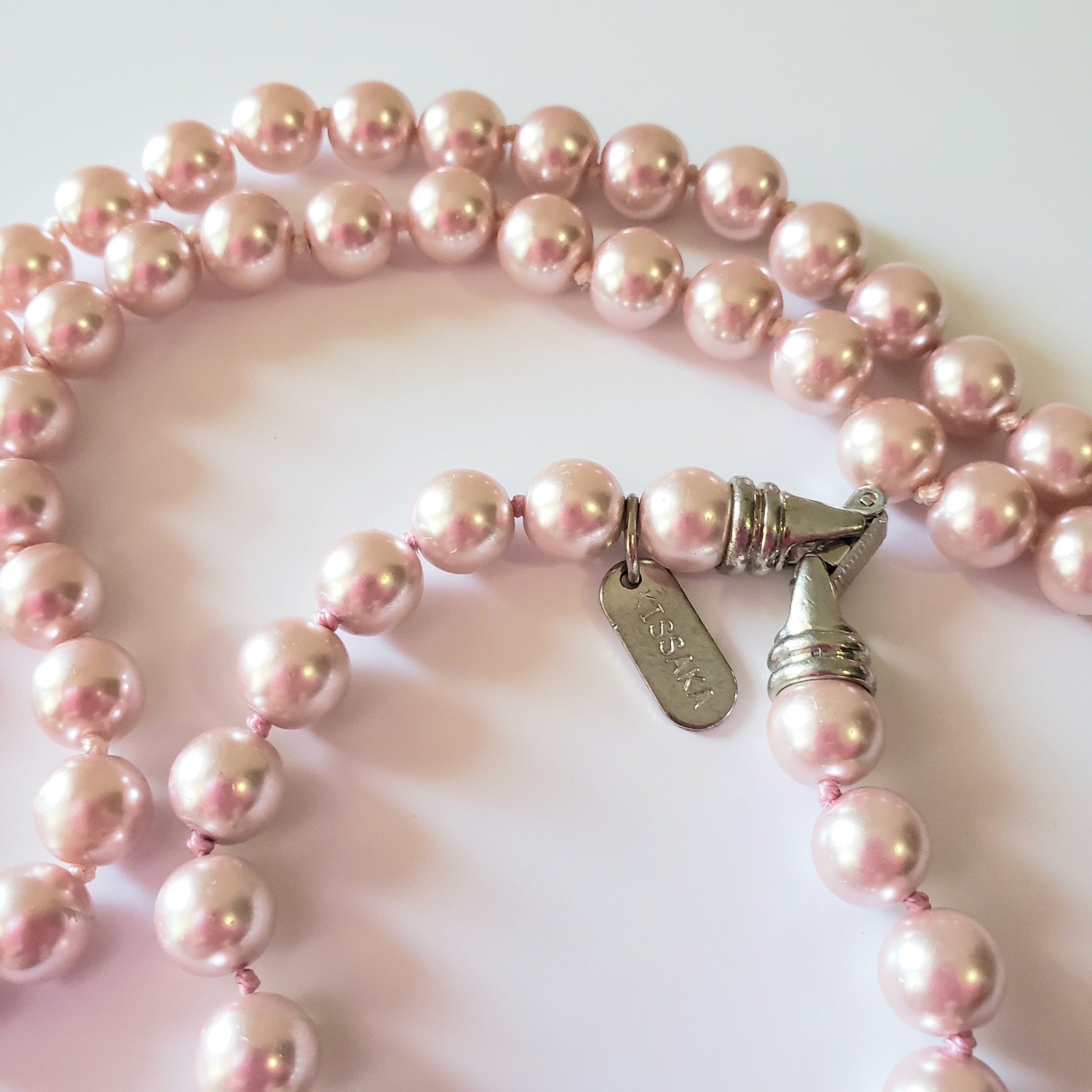 Vintage Kissaka Pearl Necklace ,bracelet . Wedding .bridal Classic Pink ...