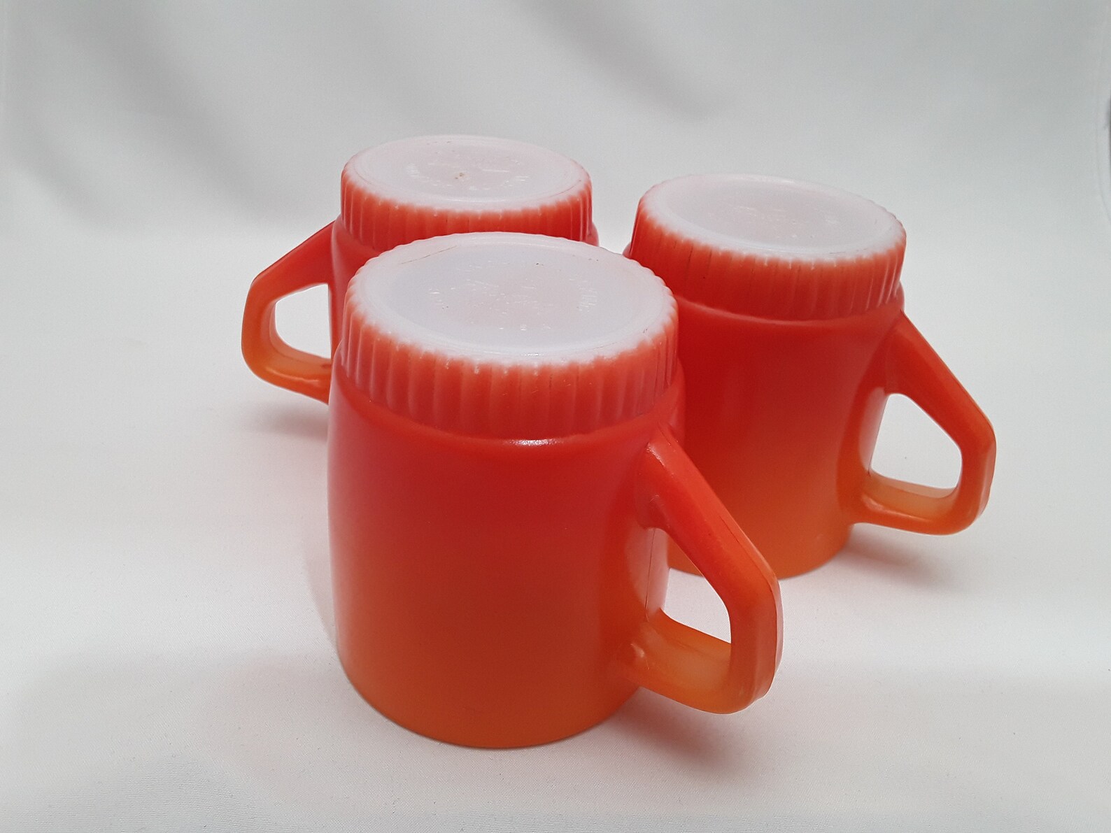 Six Vintage Orange Fire King Mugs - Etsy