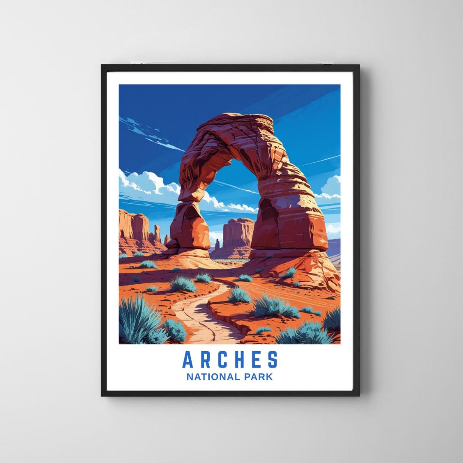 Arches National Park Utah Poster – Vintage Style Wall Art, Desert ...