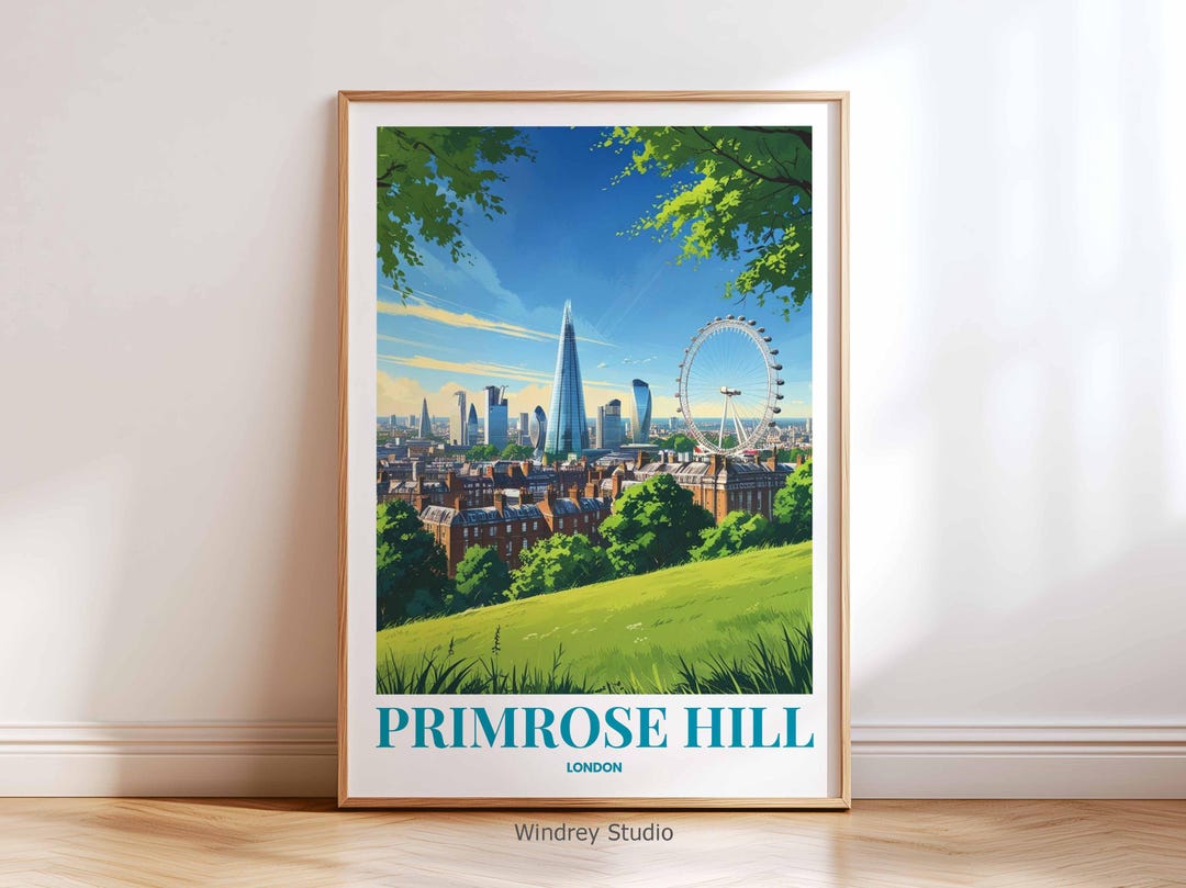 Primrose Hill London Skyline Poster – Digital Wall Art of the Shard ...