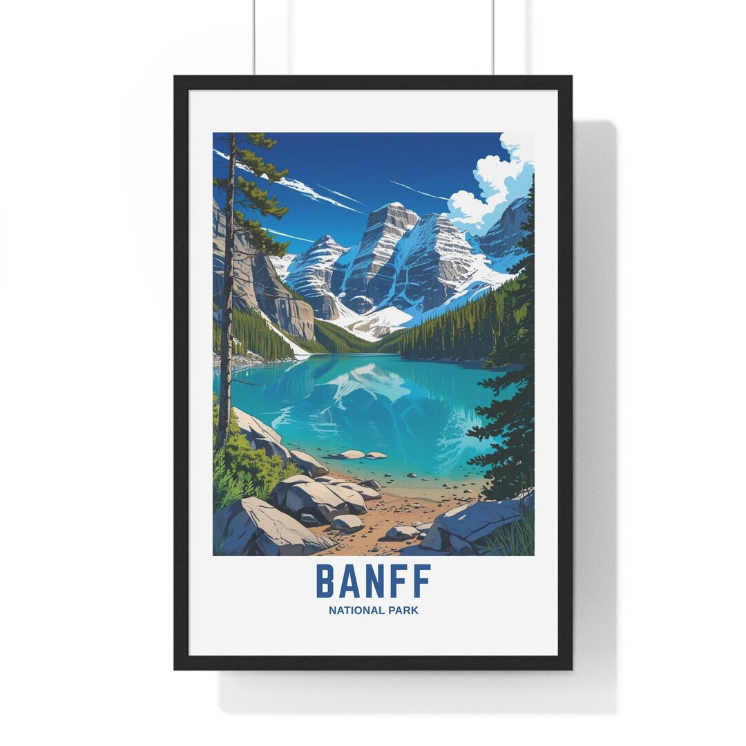 Banff National Park Landscape Vertical Framed Poster | Moraine Lake ...