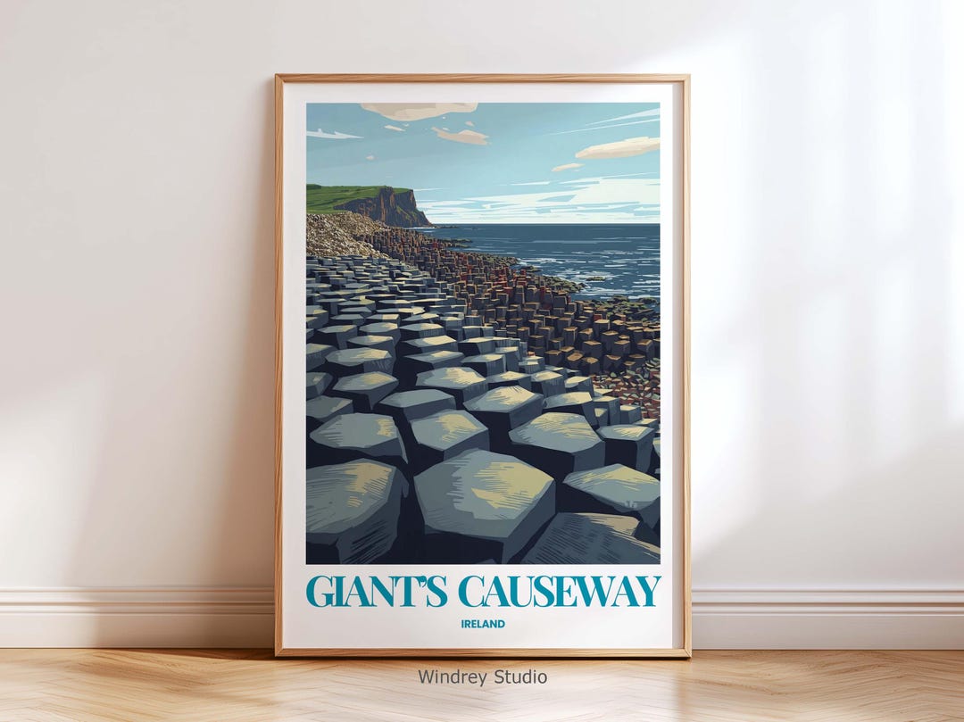Giant’s Causeway Ireland Travel Wall Art Print – Ireland Coastal Nature ...