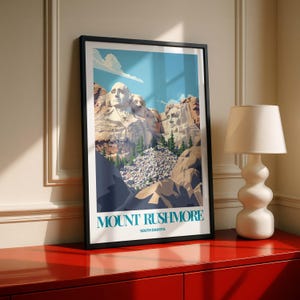 Mount Rushmore National Park Wall Art Print, South Dakota Travel Poster ...