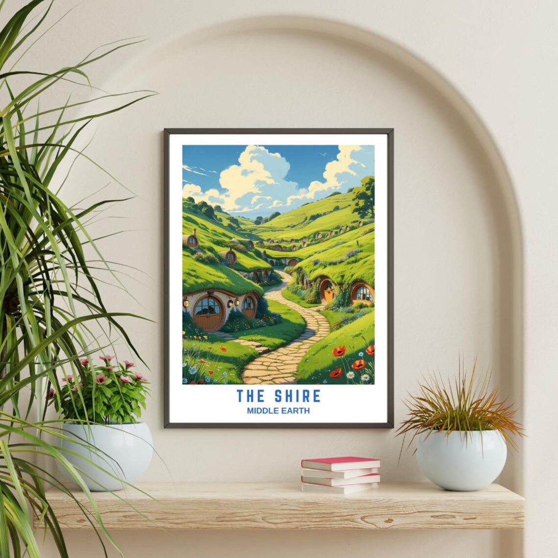 The Shire Middle Earth Wall Art Print - Hobbiton Travel Poster, Lord of ...