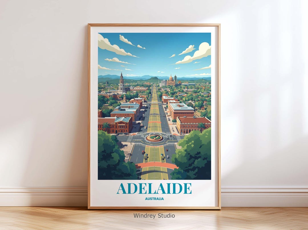Adelaide Australia Wall Art Print – Vintage Adelaide Travel Poster ...