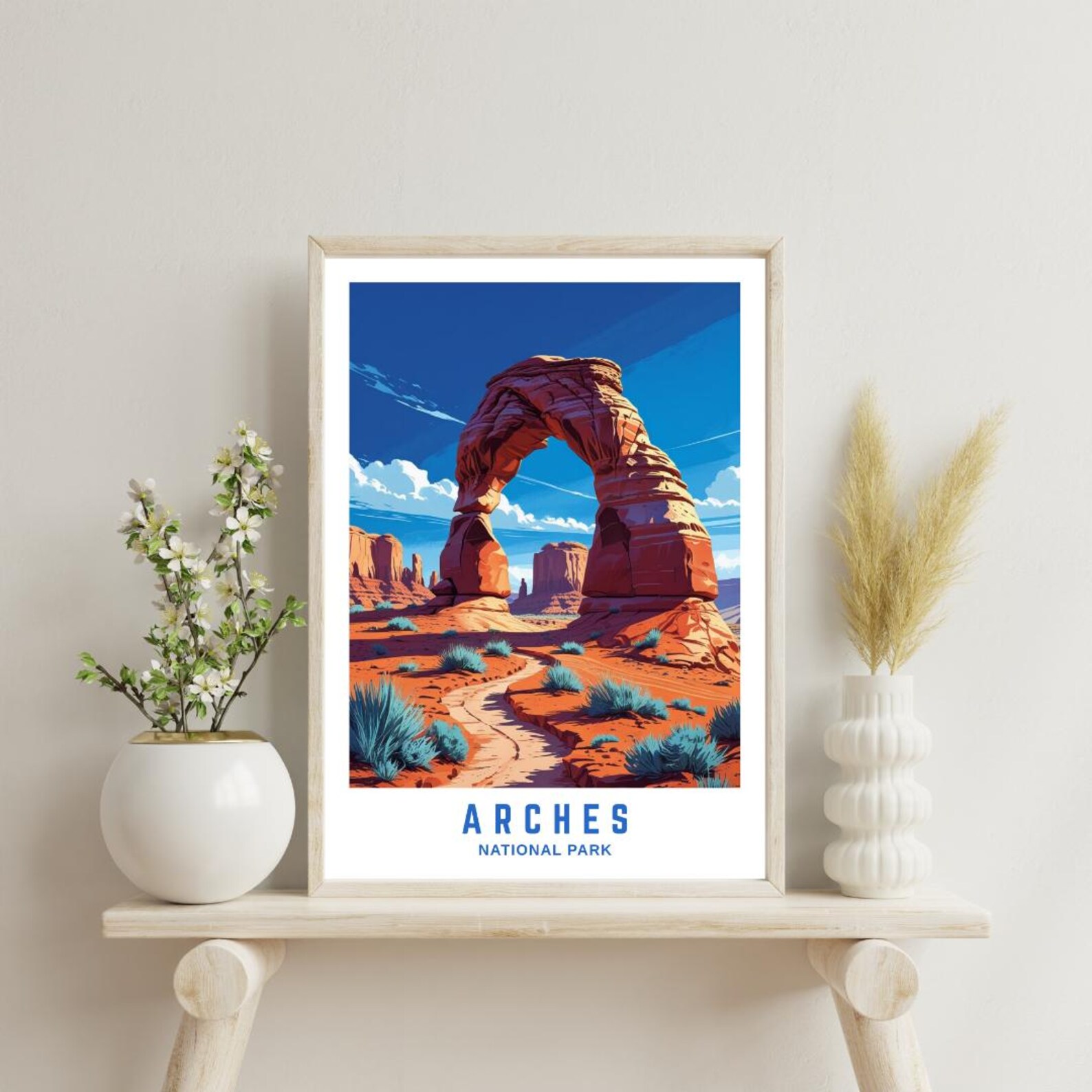 Arches National Park Utah Poster – Vintage Style Wall Art, Desert ...