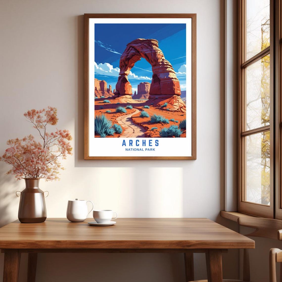 Arches National Park Utah Poster – Vintage Style Wall Art, Desert ...