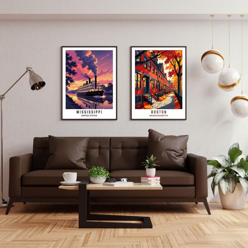 Mississippi Riverboat United States Wall Art – Vintage Steamboat Sunset ...