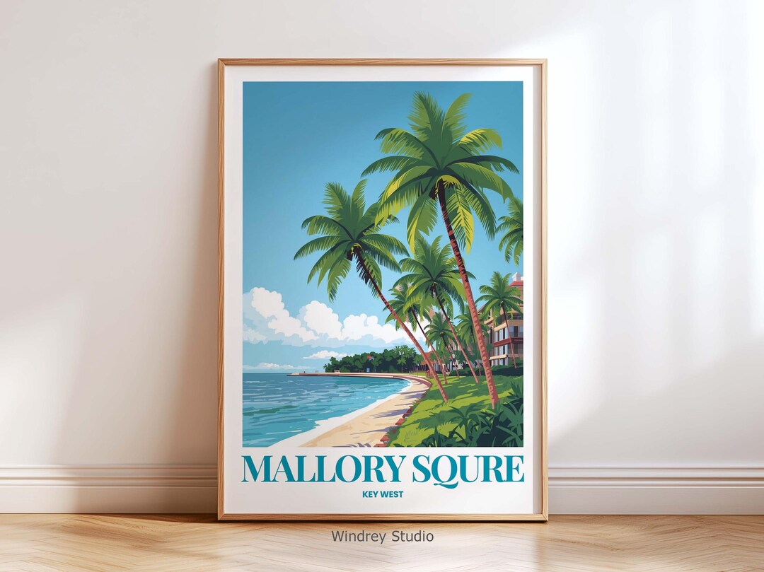 Mallory Square Key West Wall Art Print – Florida Travel Poster, Home ...