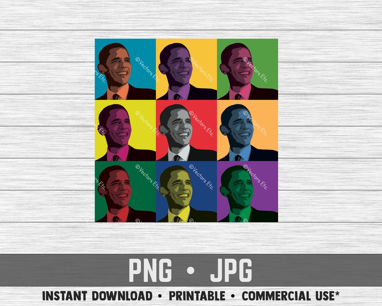 Barack Obama Pop-art PRINTABLE | COMMERCIAL Use Print File, Png Jpg ...