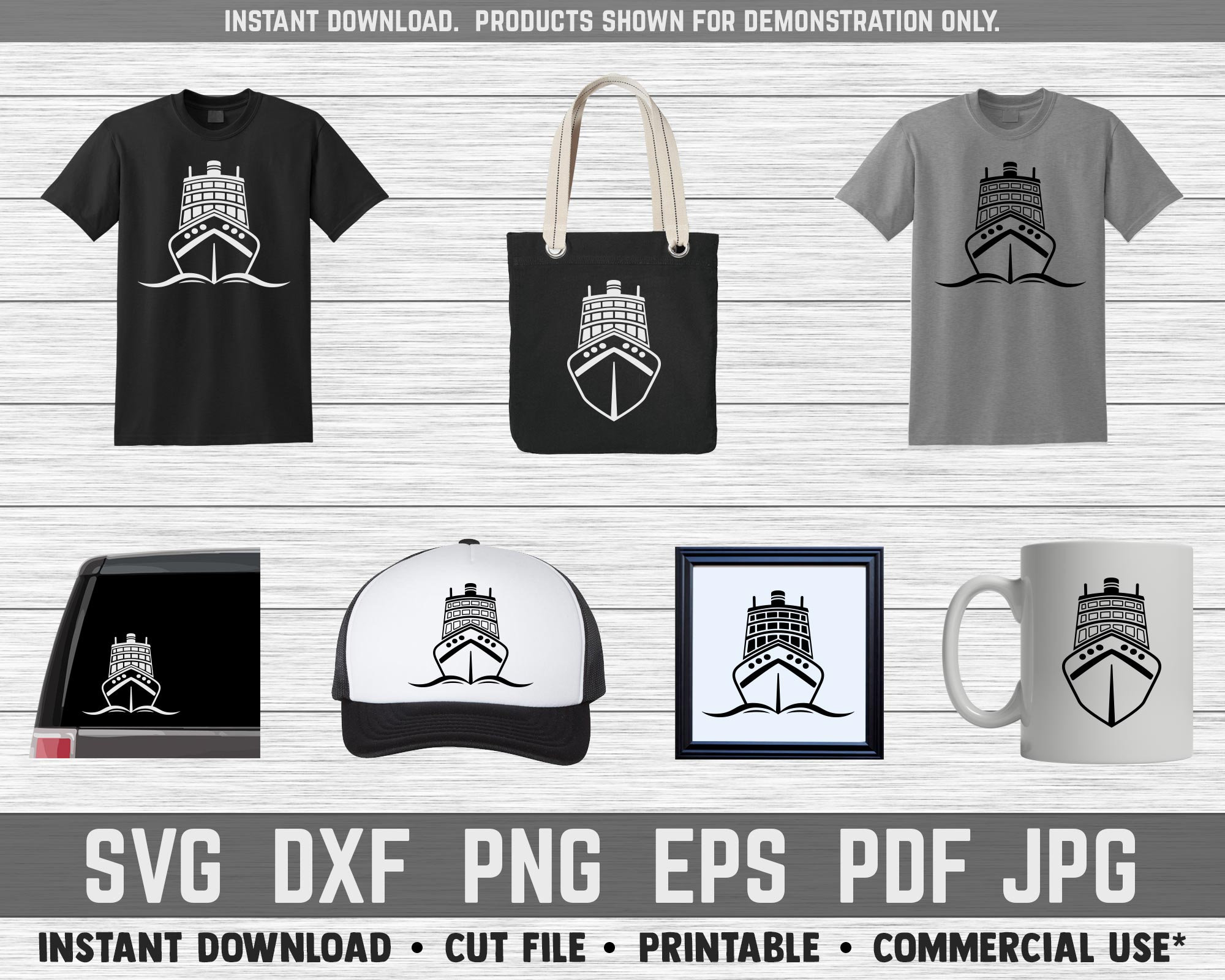 Cruise Ship (front) SVG | COMMERCIAL Use Cut File, Cutable Printable ...