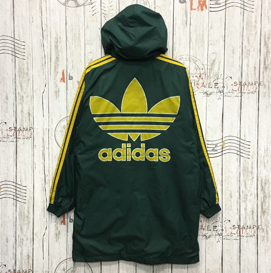 Rare!!vintage Adidas Long Jacket Big Logo Trefoil Spellout / Adidas ...