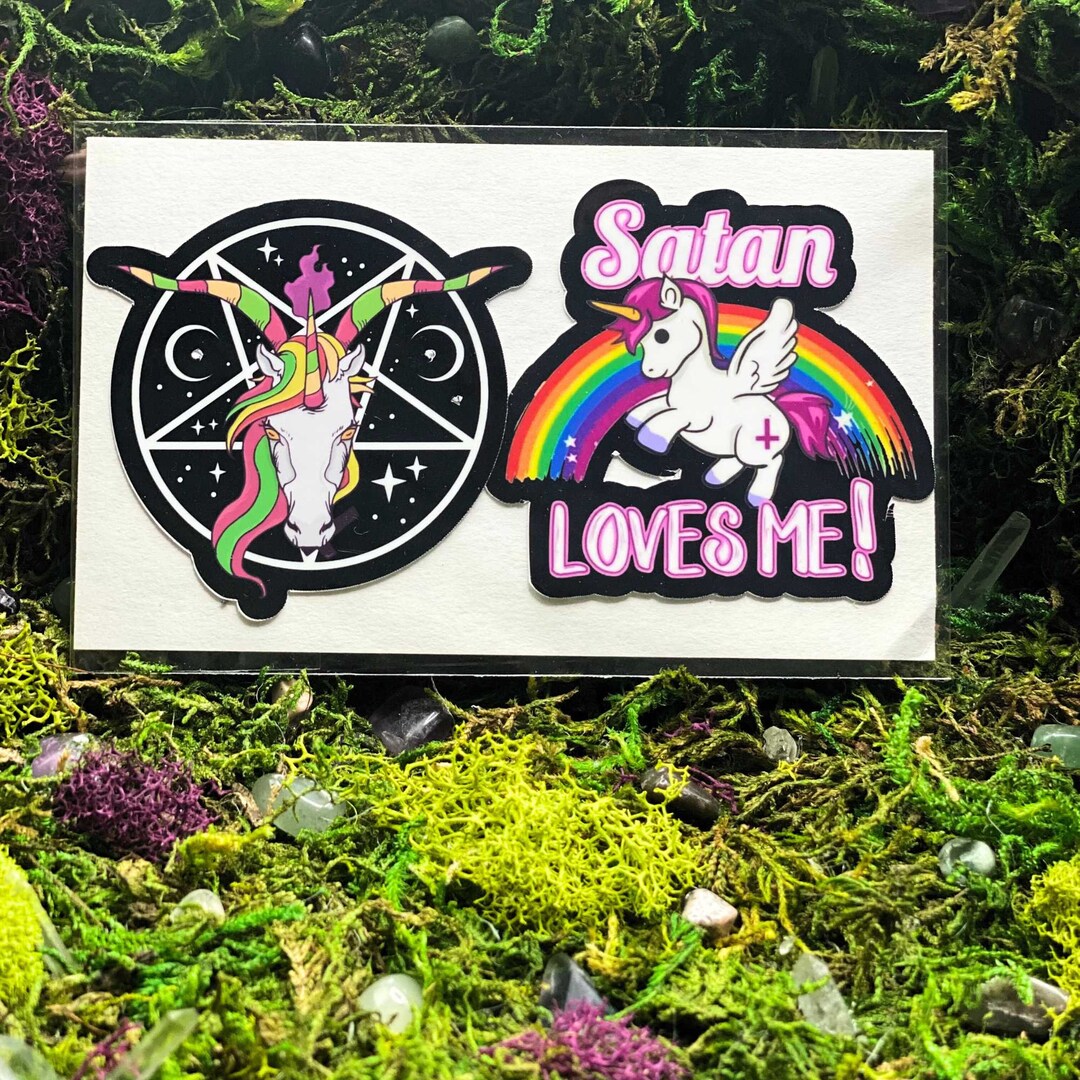Satan Loves Me Sticker Pack- Black - Etsy
