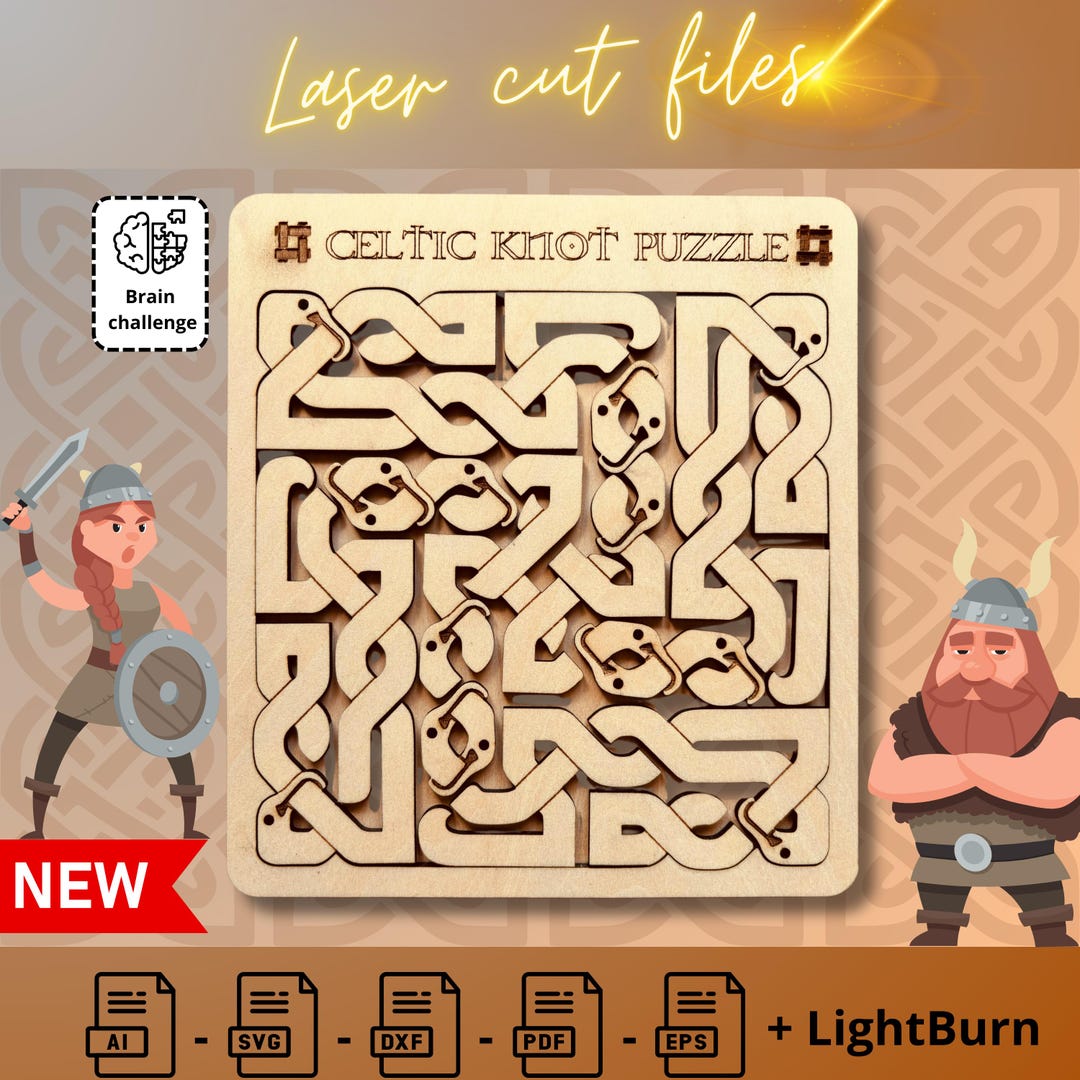 Celtic Knot Puzzle 02 - Laser Cut Wooden Puzzle Game Digital File - Etsy