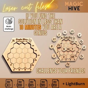 Magic Hive Puzzle - Laser Cut Wooden Mathematical Game Digital File - Etsy