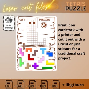 Cat Tetris Puzzle Template - Digital Download for Laser Cutters, DIY ...