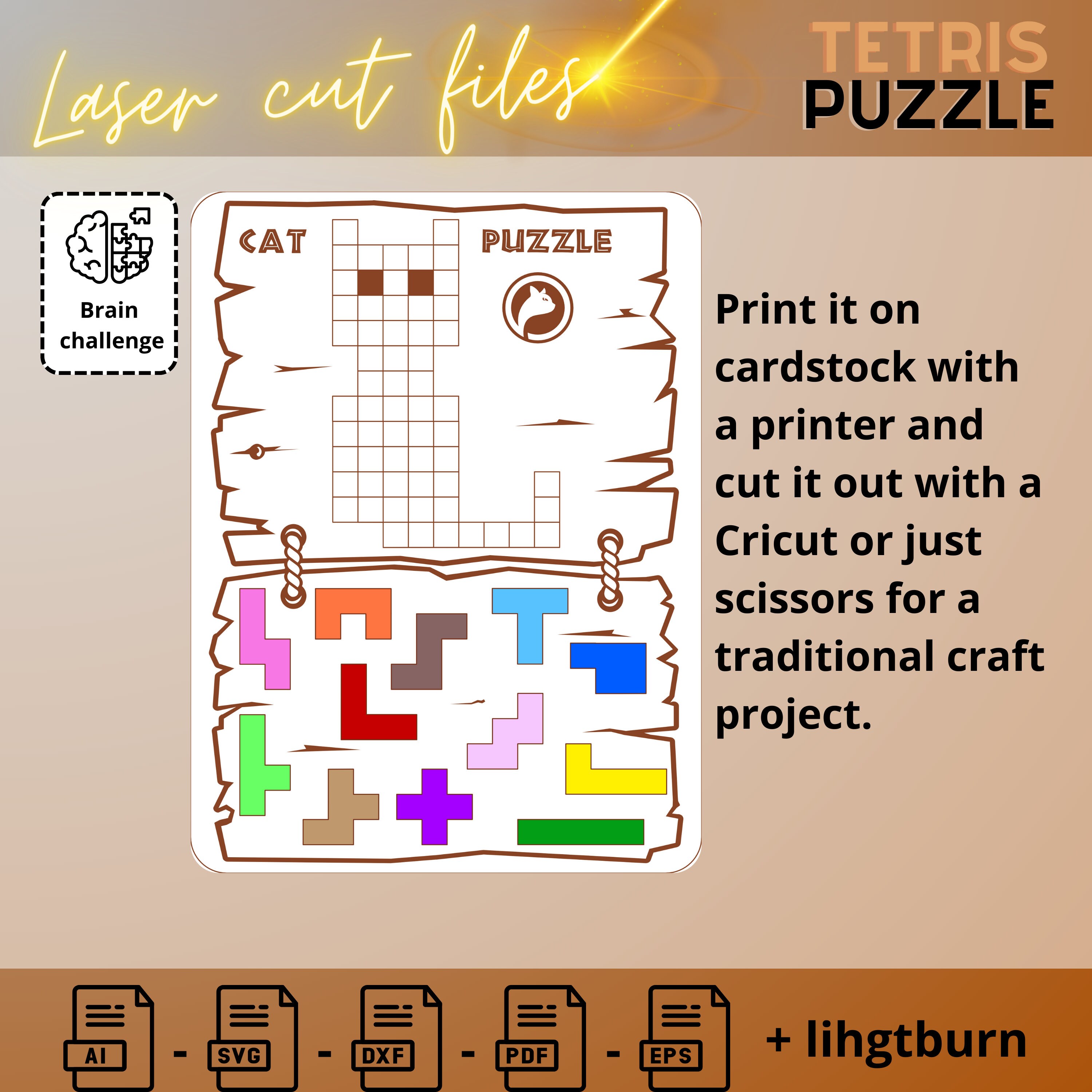 Tetris Cat Laser Cut File, Tetris Puzzle, Cat - Etsy Australia