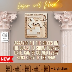 Caesar Calendar - Laser Cut Wooden Puzzle Game Digital File - Etsy