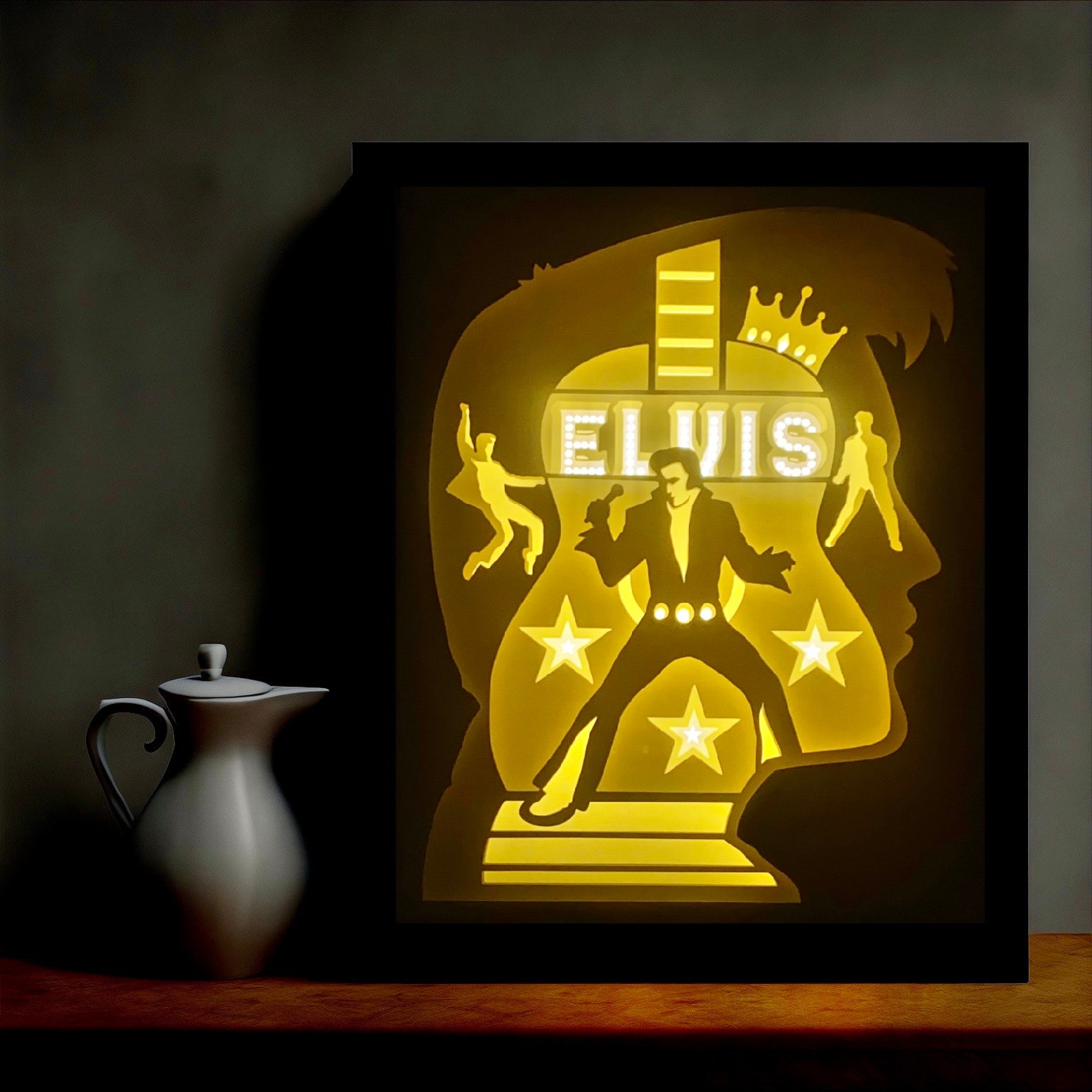 Elvis Lightbox, Elvis Shadowbox, Elvis Light Box, Elvis Papercut, Elvis ...