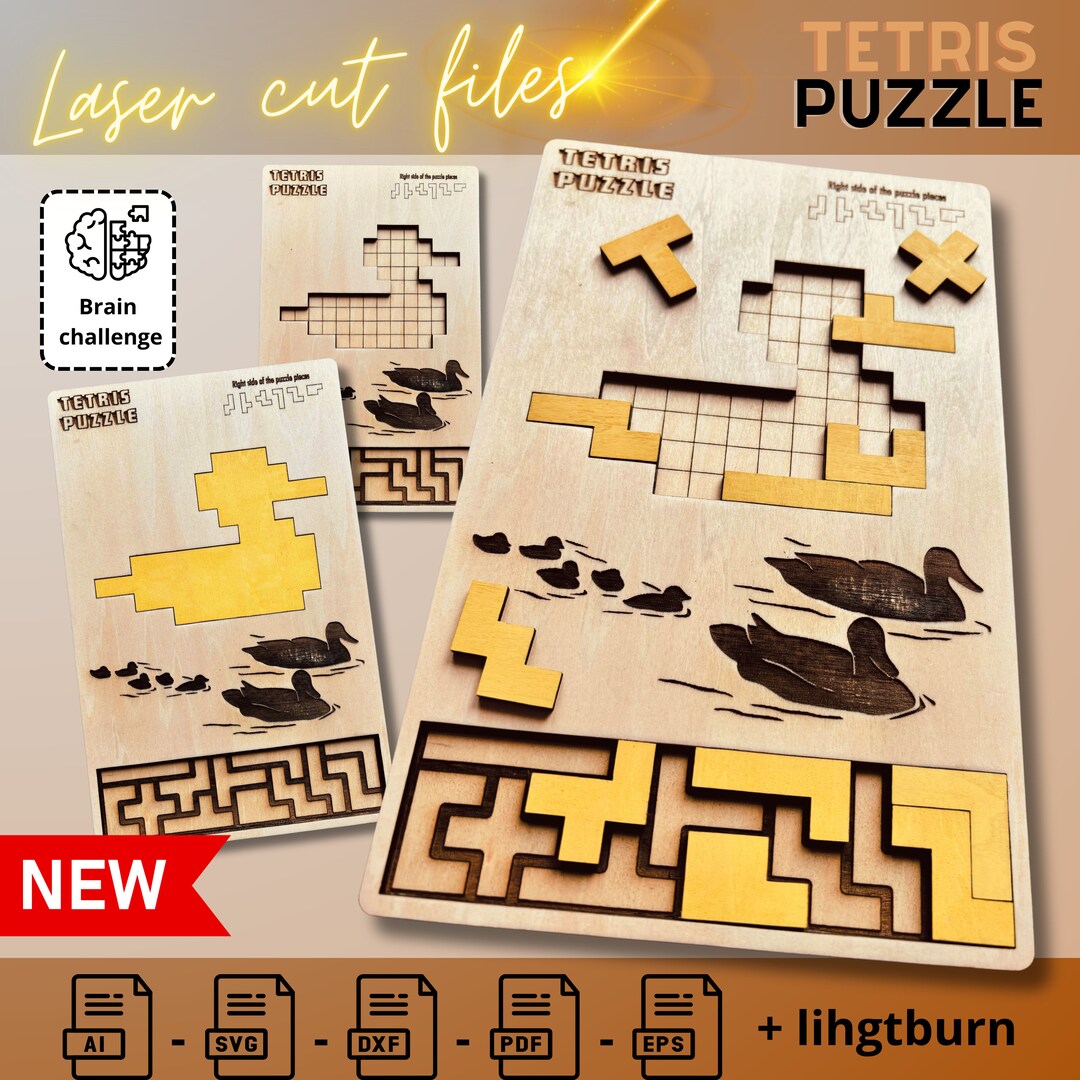 Tetris Duck Laser Cut File, Tetris Puzzle, Duck - Etsy