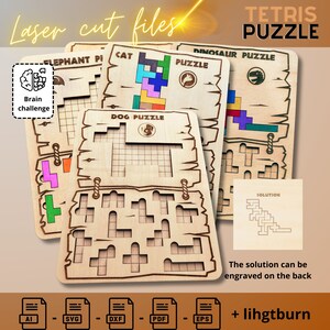 Animal Tetris Puzzle Template - Digital Download for Laser Cutters, DIY ...