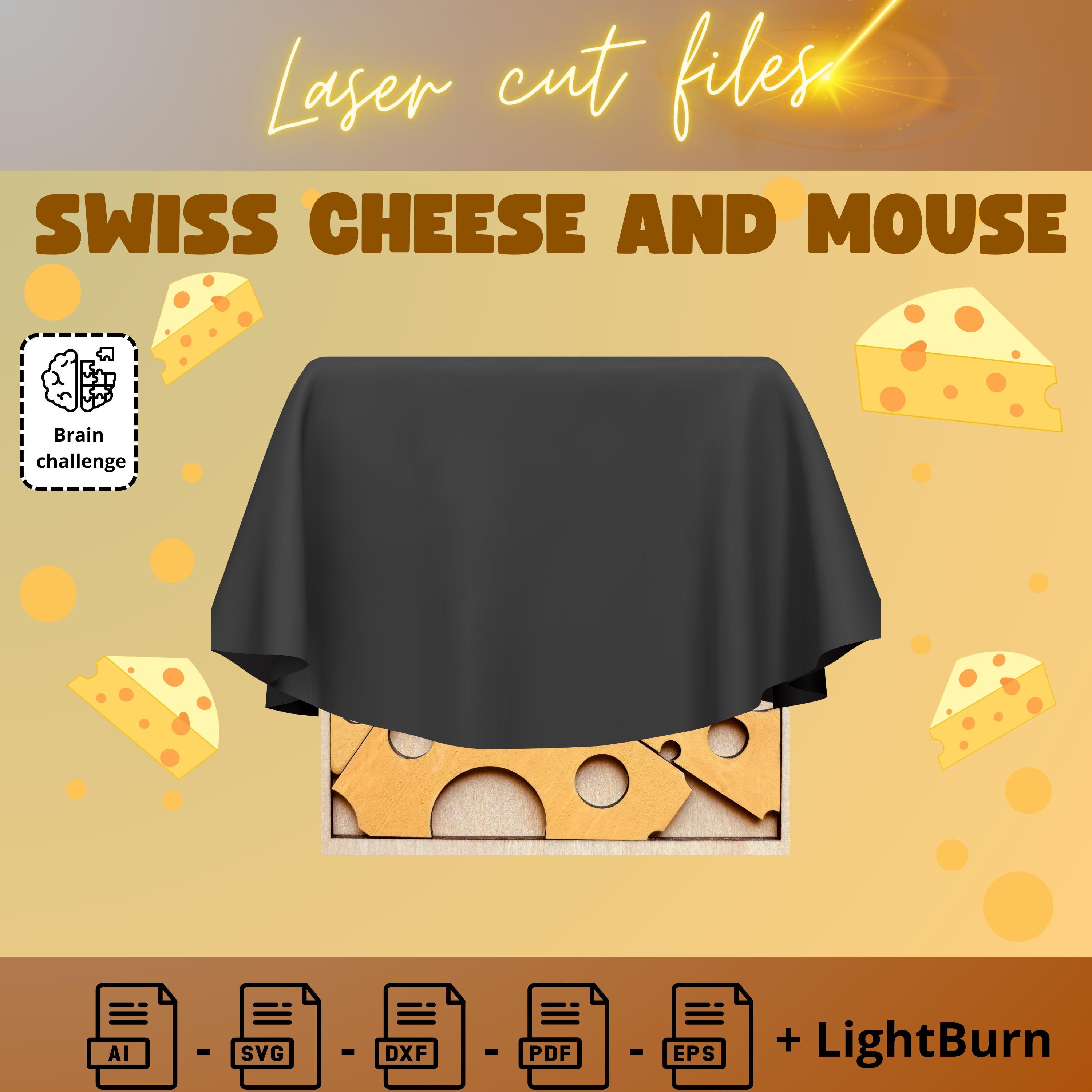 Swiss Cheese and Mouse - Laser Cut Wooden Puzzle Game Digital File - Etsy
