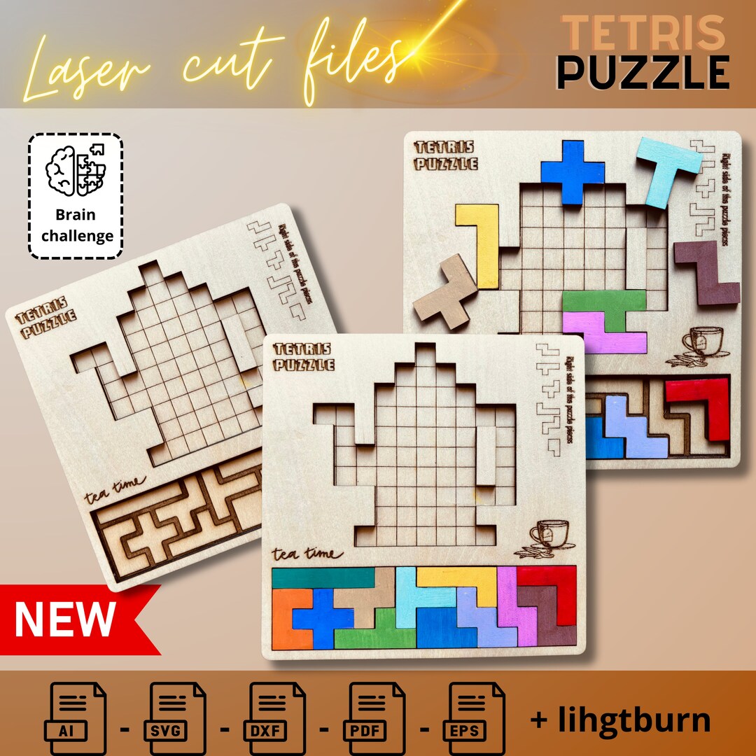 Tetristea-pot Laser Cut File, Tetris Puzzle, Tea-pot - Etsy