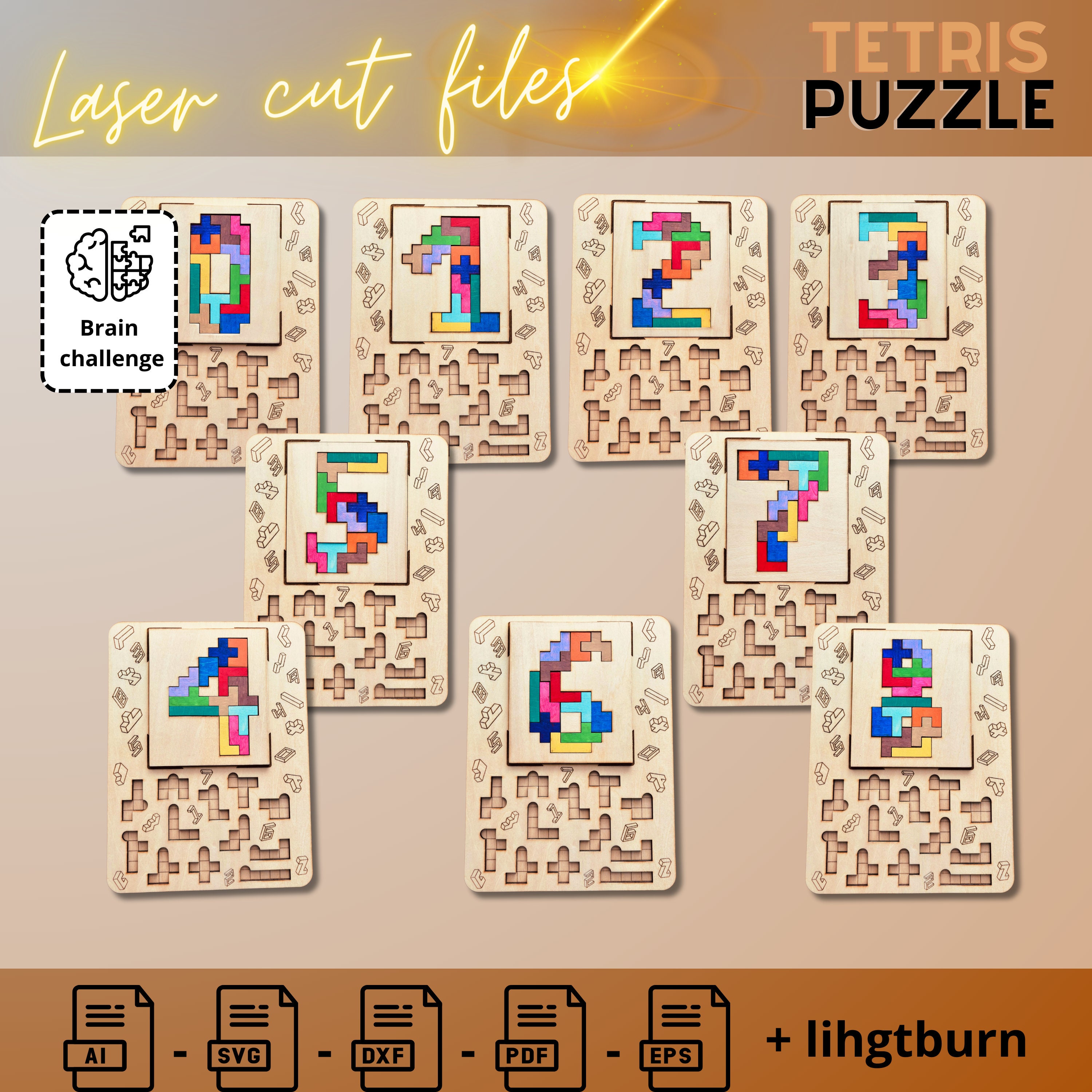 Tetris Numbers Puzzle, Nine Puzzle in One. - Etsy