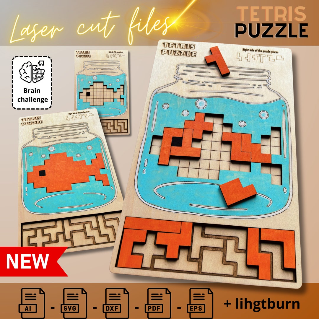 Tetris Goldfish Laser Cut File, Tetris Puzzle, Goldfish - Etsy