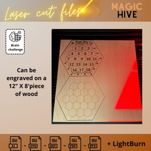 Magic Hive Puzzle - Laser Cut Wooden Mathematical Game Digital File - Etsy