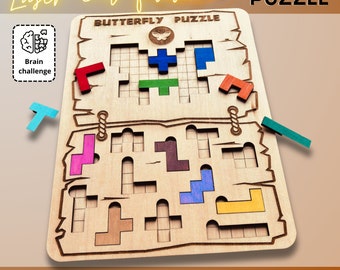 Butterfly Puzzle Template - Digital Download for Laser Cutters, DIY ...