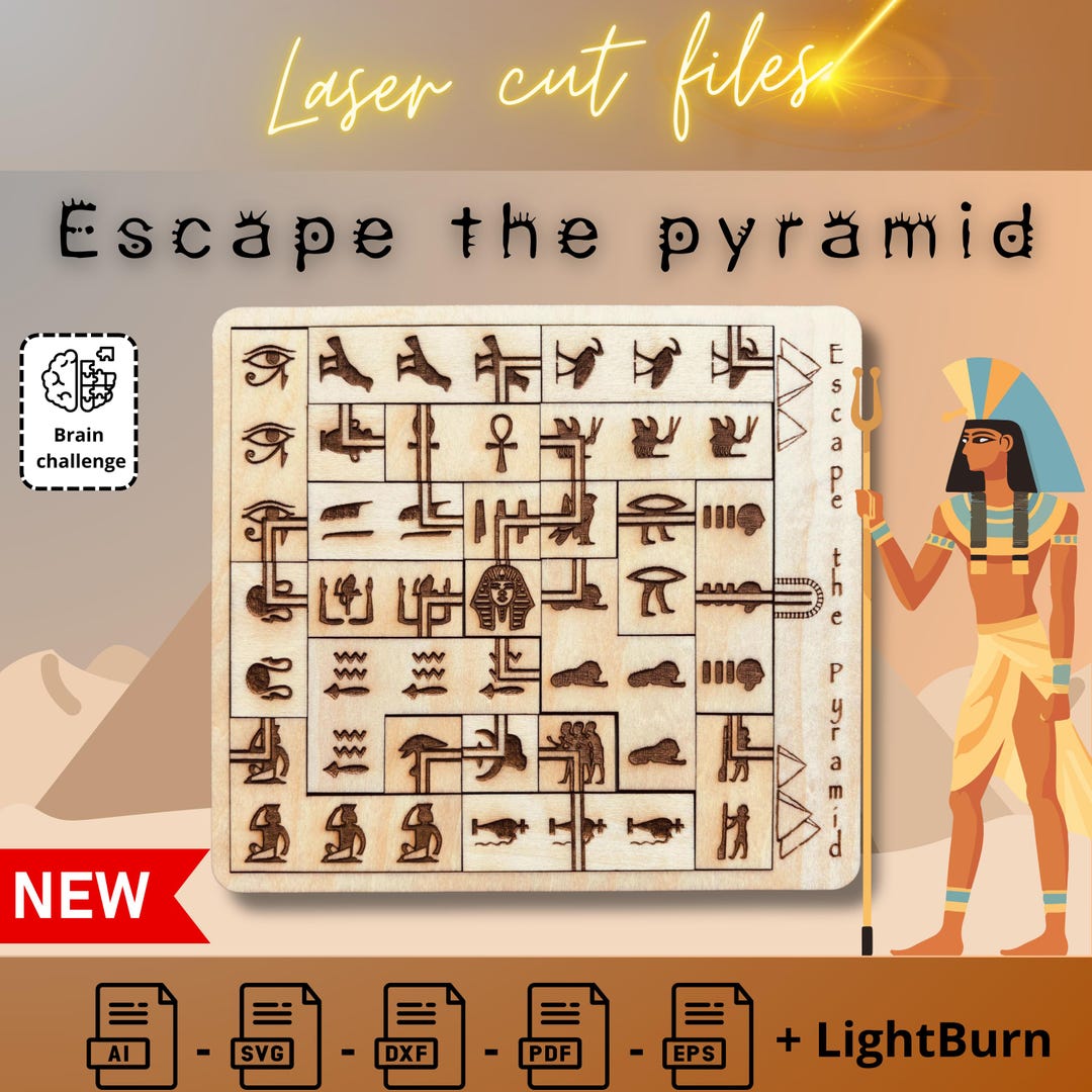 Escape the Pyramid - Laser Cut Wooden Puzzle Game Digital File - Etsy