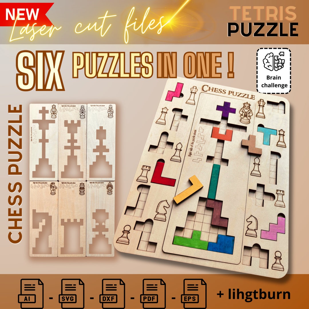 Tetris Chess Piece Puzzle, Six Puzzle in One. - Etsy