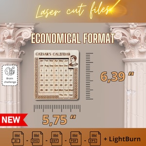 Caesar Calendar - Laser Cut Wooden Puzzle Game Digital File - Etsy