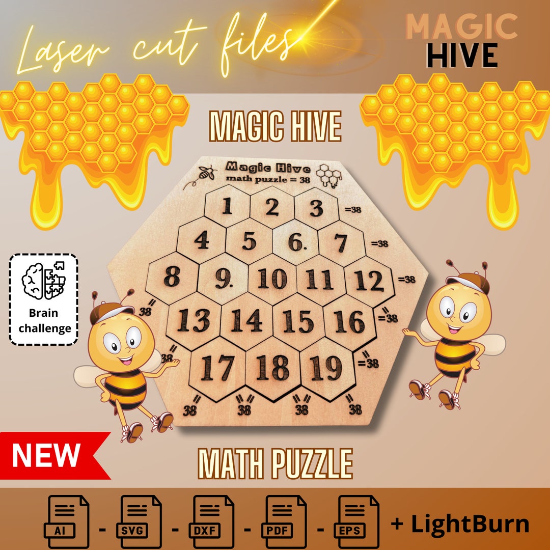 Magic Hive Puzzle - Laser Cut Wooden Mathematical Game Digital File - Etsy